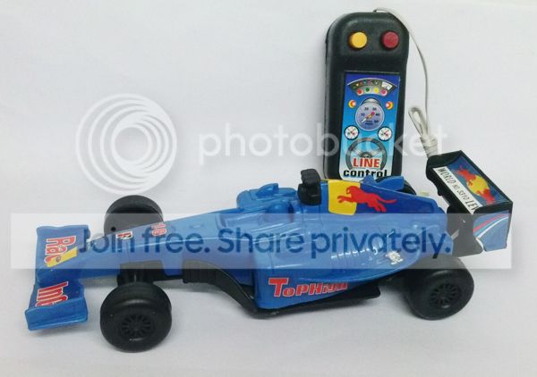 Blue Formula One Wired RC Radio Remote Control Car Gift Toy Game for Kids